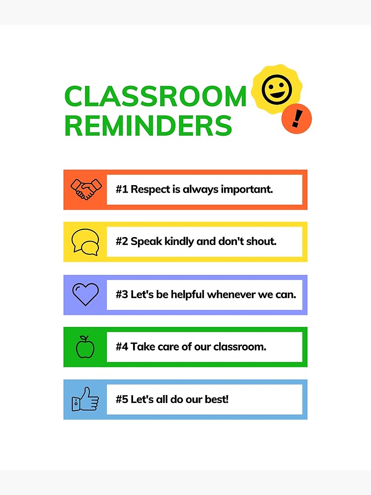 "Classroom Reminders, Classroom Manners, Classroom Rules" Poster for ...