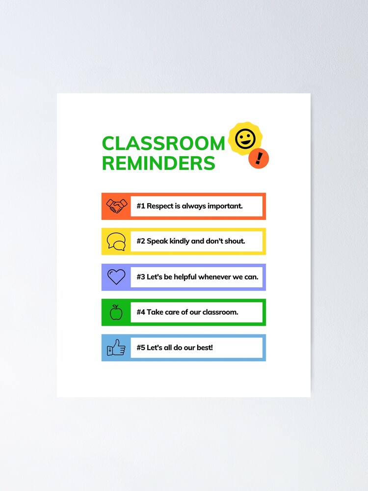 "Classroom Reminders, Classroom Manners, Classroom Rules" Poster for ...