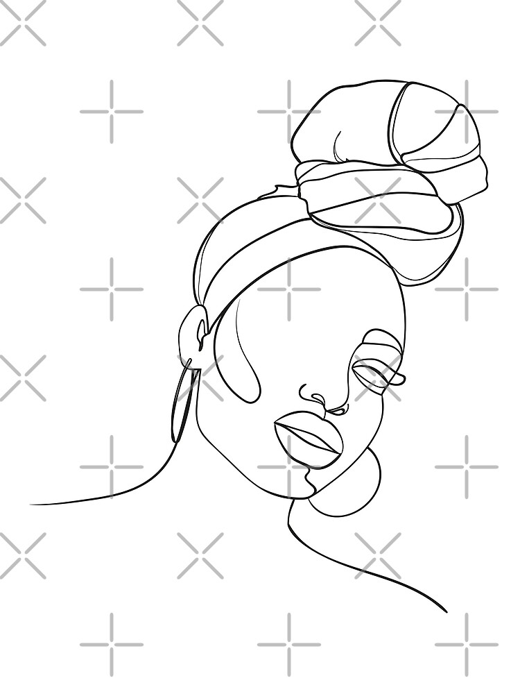 "African Woman Line Art Drawing" Poster for Sale by Ireneart369 | Redbubble