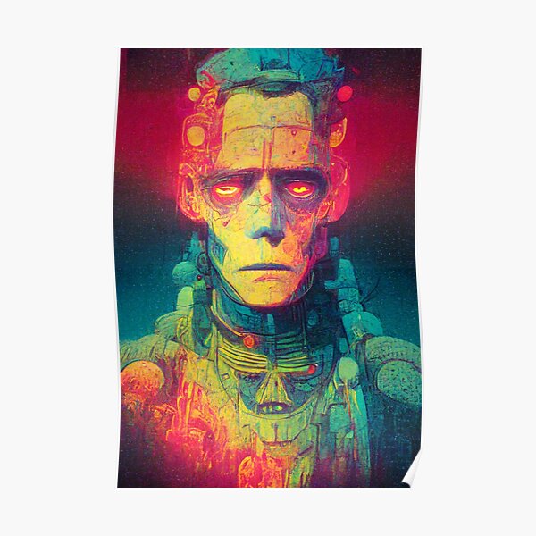 "Frankenstein Cyborg Mecha " Poster for Sale by SliceOfColor | Redbubble