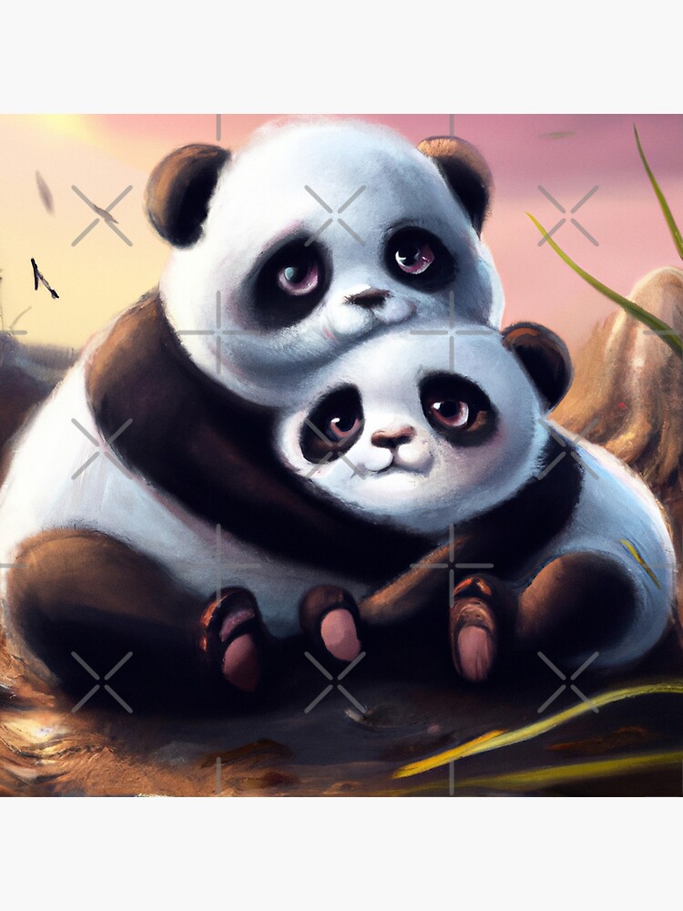 "Two Pandas Hugging Each Other" Poster for Sale by Parag-Travels ...