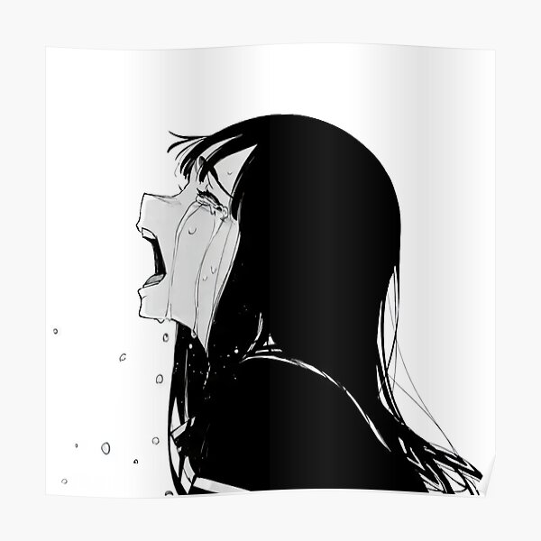"Crying tears girl" Poster for Sale by yokal | Redbubble