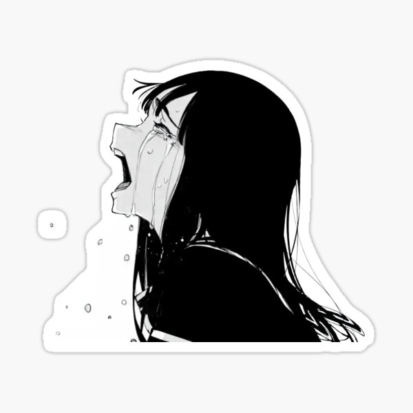 "Crying tears girl" Sticker for Sale by yokal | Redbubble