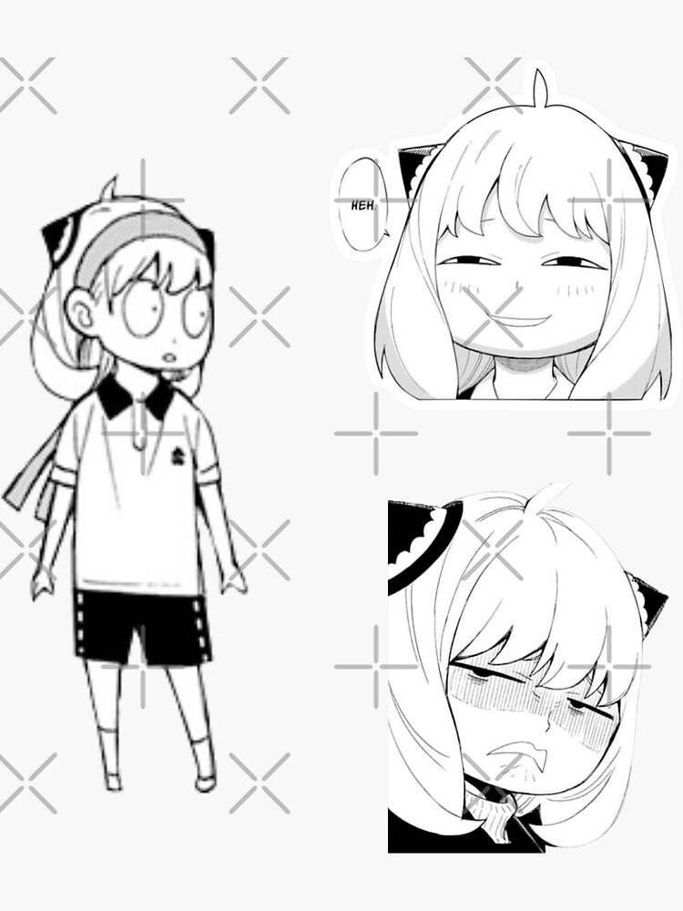 Anya Forger Expression Set Sticker For Sale By Emsaddt Redbubble