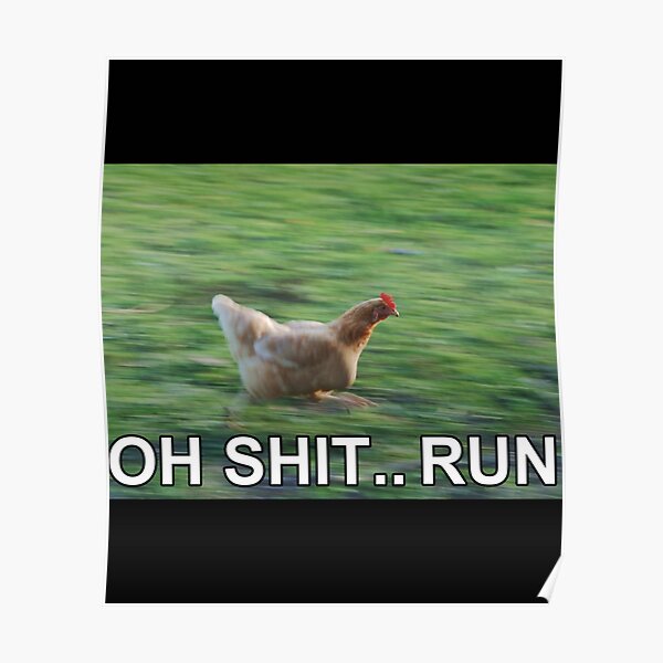 "Running Chicken Meme (10)" Poster for Sale by SapphireYashita | Redbubble