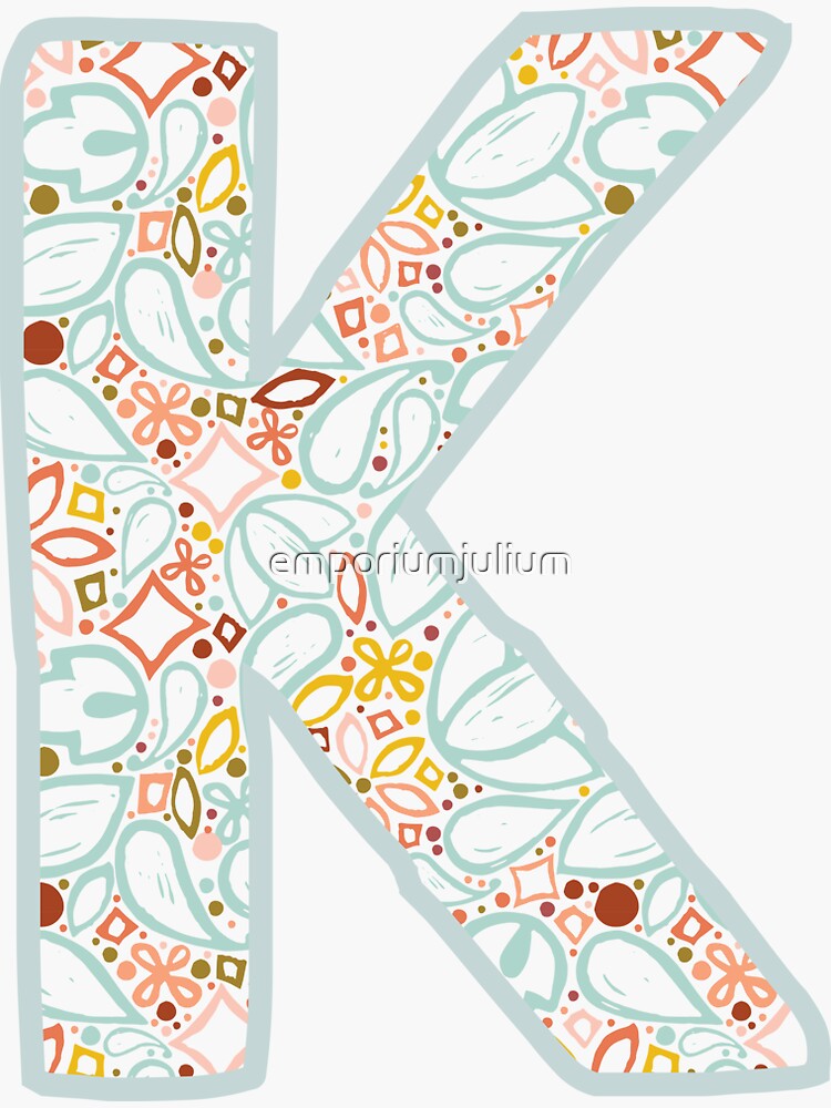 "Letter K - Monogram" Sticker for Sale by emporiumjulium | Redbubble