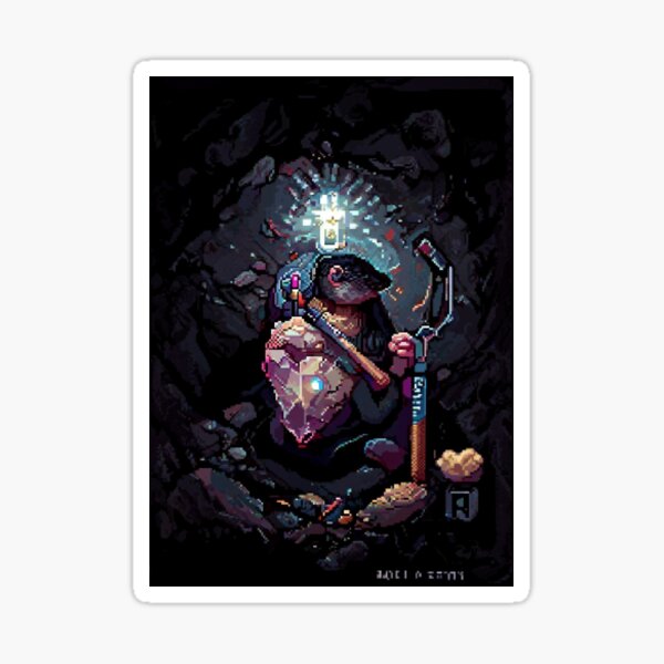 "mole mining crystal cave #1 animal tarot card" Sticker for Sale by ...