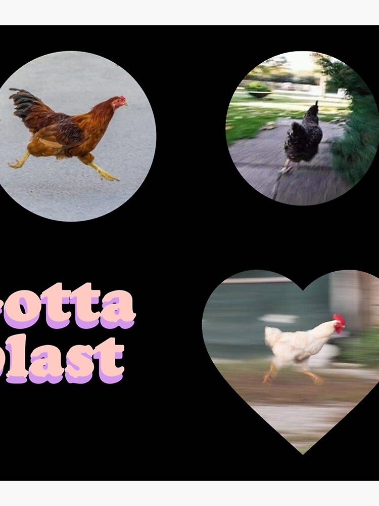 "running chicken meme, funny running chicken meme " Art Print for Sale ...