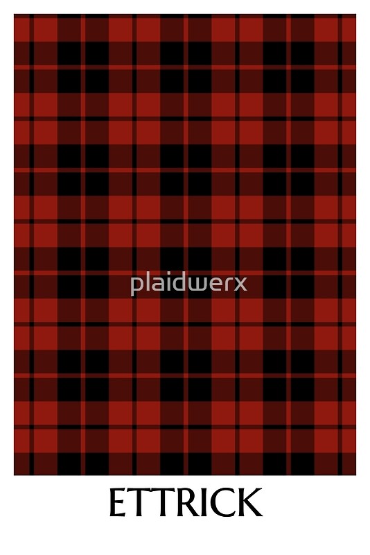 "Ettrick District Tartan Red and Black Plaid" by plaidwerx | Redbubble
