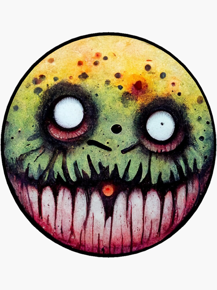 "Creepy Zombie Smiley Face version 19" Sticker for Sale by SmileyDan ...
