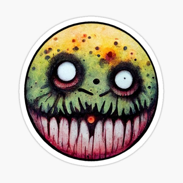 "Creepy Zombie Smiley Face version 19" Sticker for Sale by SmileyDan ...