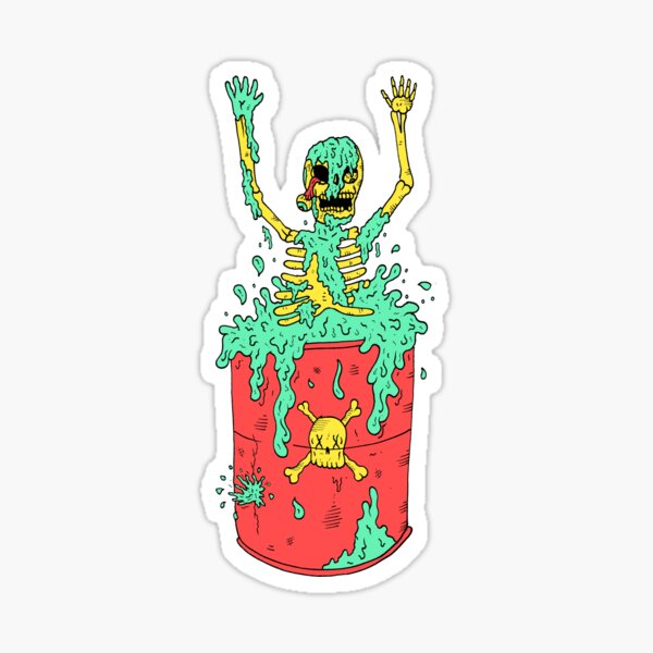 "Toxic Death!" Sticker for Sale by wolfmaskart | Redbubble