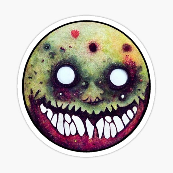 "Creepy Zombie Smiley Face version 24" Sticker for Sale by SmileyDan ...
