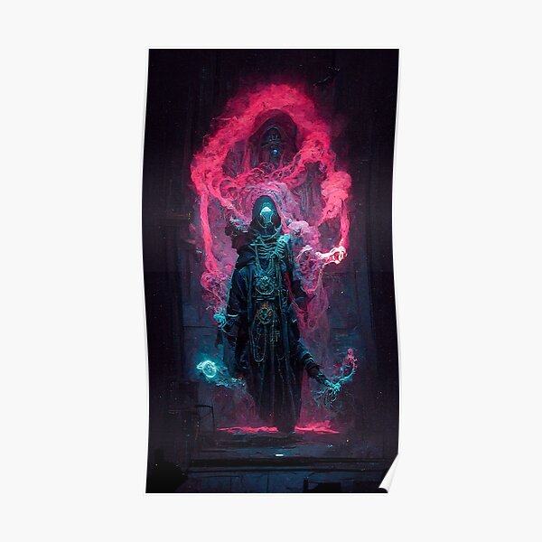 " Neon Necromancer" Poster for Sale by TBWD | Redbubble