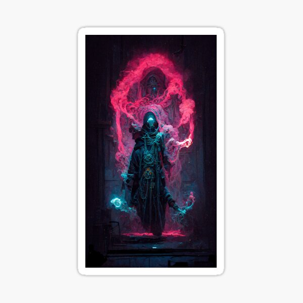 " Neon Necromancer" Sticker for Sale by TBWD | Redbubble