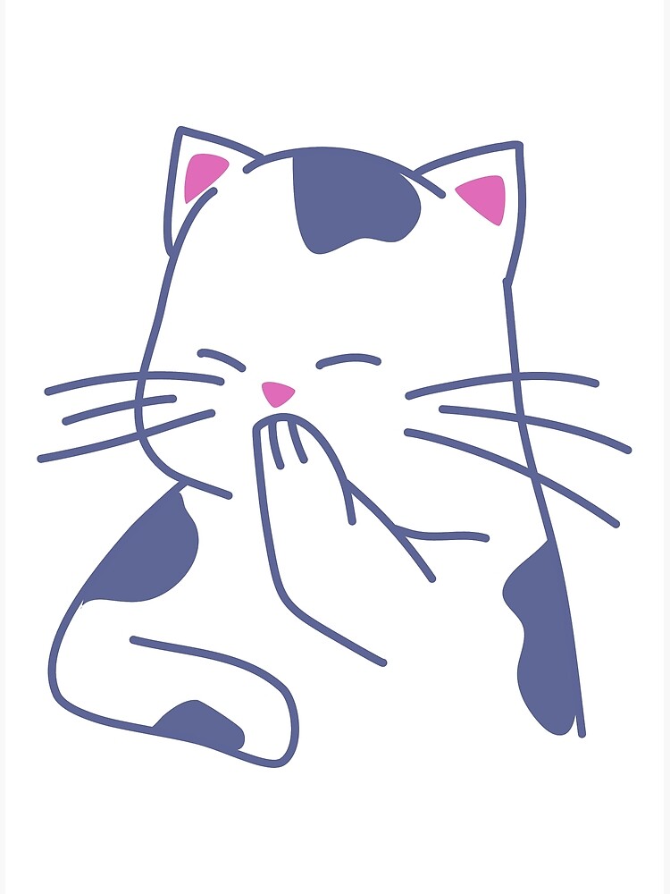"Cutesy Transparent Blue Cat " Poster for Sale by deiw | Redbubble