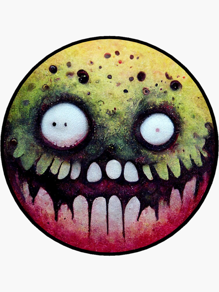 "Creepy Zombie Smiley Face version 26" Sticker for Sale by SmileyDan ...