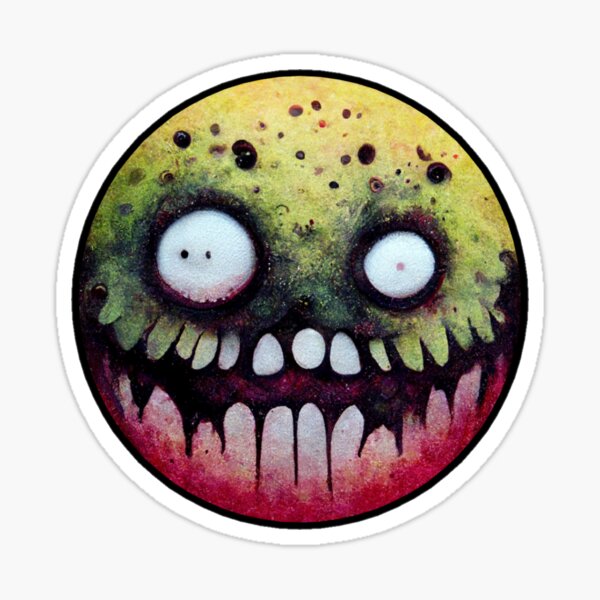 "Creepy Zombie Smiley Face version 26" Sticker for Sale by SmileyDan ...