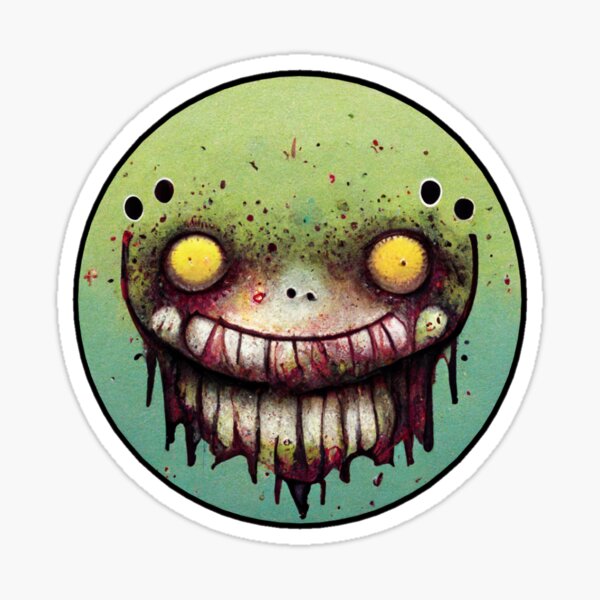 "Creepy Zombie Smiley Face version 28" Sticker for Sale by SmileyDan ...