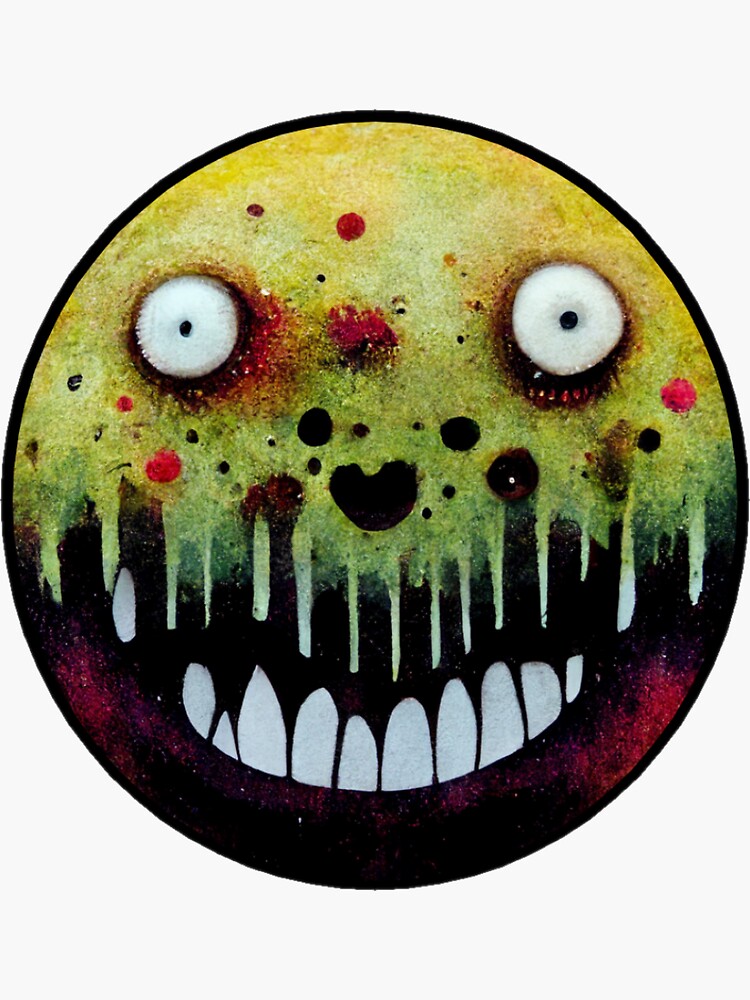 "Creepy Zombie Smiley Face version 30" Sticker for Sale by SmileyDan ...