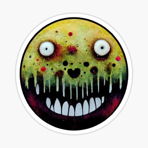 "Creepy Zombie Smiley Face version 30" Sticker for Sale by SmileyDan ...