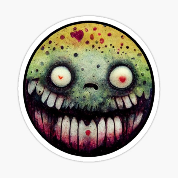"Creepy Zombie Smiley Face version 31" Sticker for Sale by SmileyDan ...