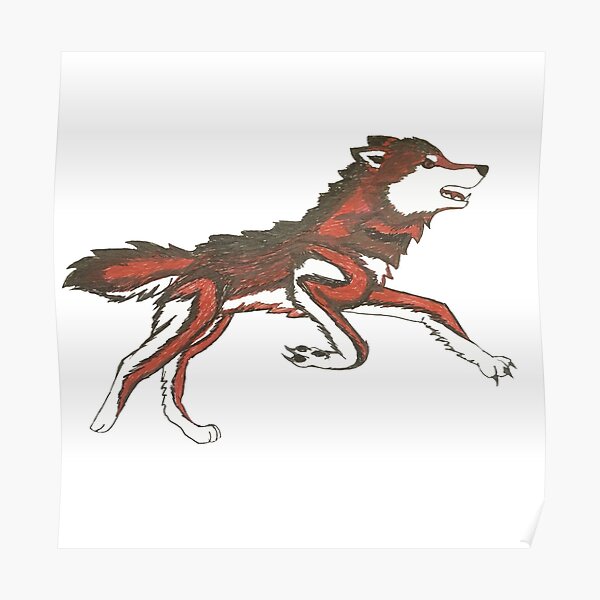 "Red Lobo" Poster for Sale by Okamisan7 | Redbubble