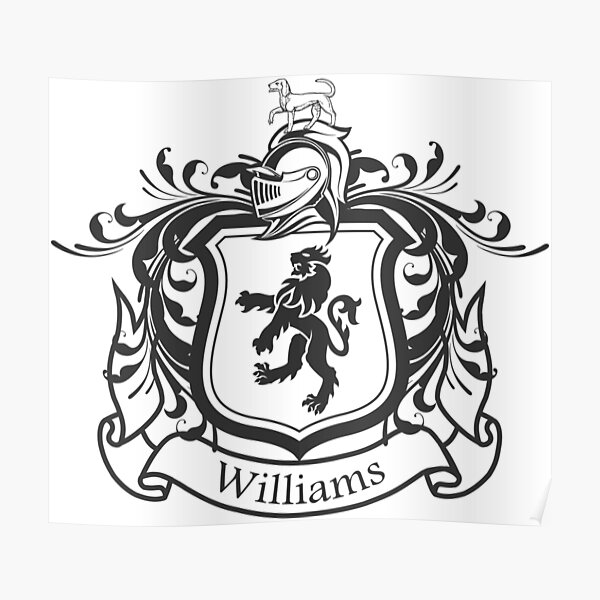 "Williams Family Crest (Dark)" Poster for Sale by willijay | Redbubble