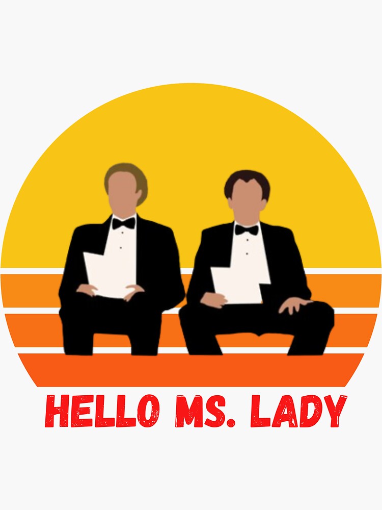 "Hello Ms. Lady" Sticker for Sale by purplepeppers | Redbubble