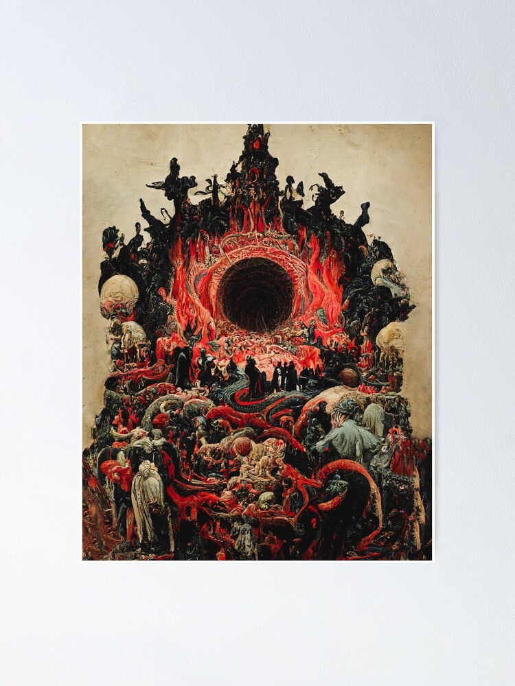 "Abstract Antique Fantasy Map of Hell" Poster for Sale by MoreMachine ...