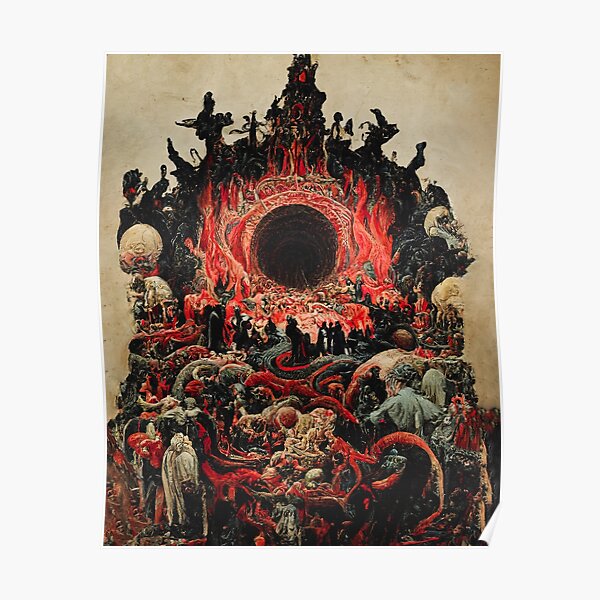 "Abstract Antique Fantasy Map of Hell" Poster for Sale by MoreMachine ...