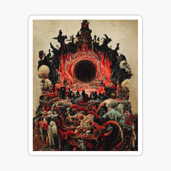 "Abstract Antique Fantasy Map of Hell" Sticker for Sale by MoreMachine ...
