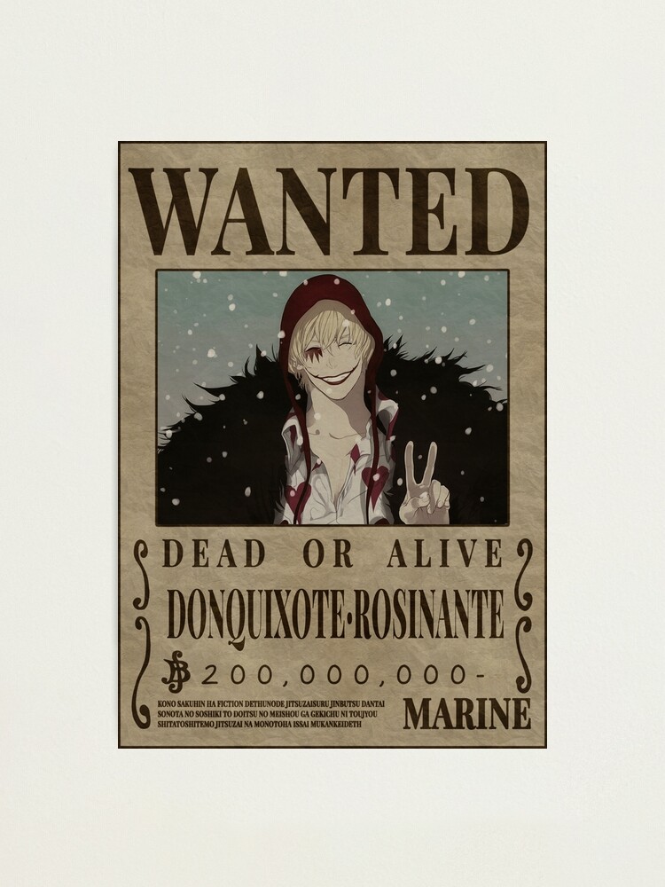 "Donquixote Rosinante Wanted One Piece Corazon Bounty Poster ...