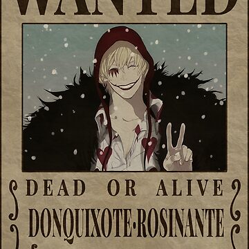 "Donquixote Rosinante Wanted One Piece Corazon Bounty Poster" Greeting ...