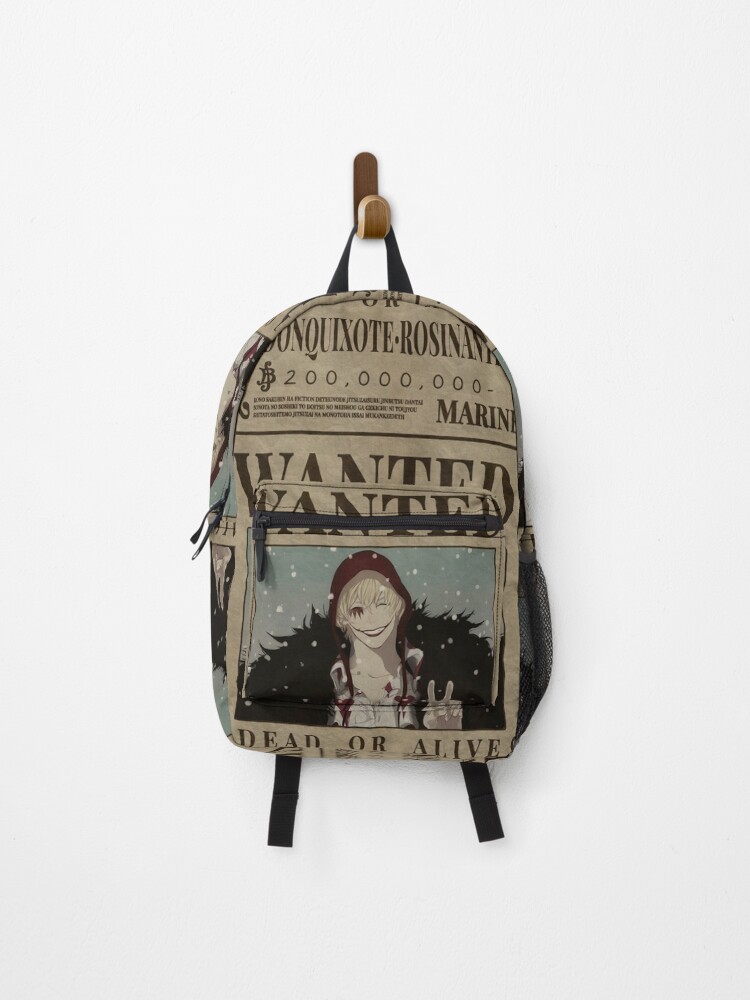 "Donquixote Rosinante Wanted One Piece Corazon Bounty Poster" Backpack ...