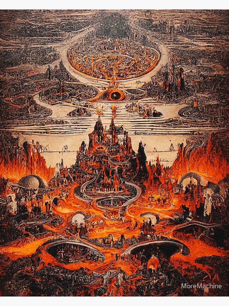 "Abstract Antique Fantasy Map of Hell" Poster for Sale by MoreMachine ...