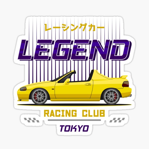 "Midnight Racer Yellow Del Sol JDM" Sticker for Sale by goldentuners ...