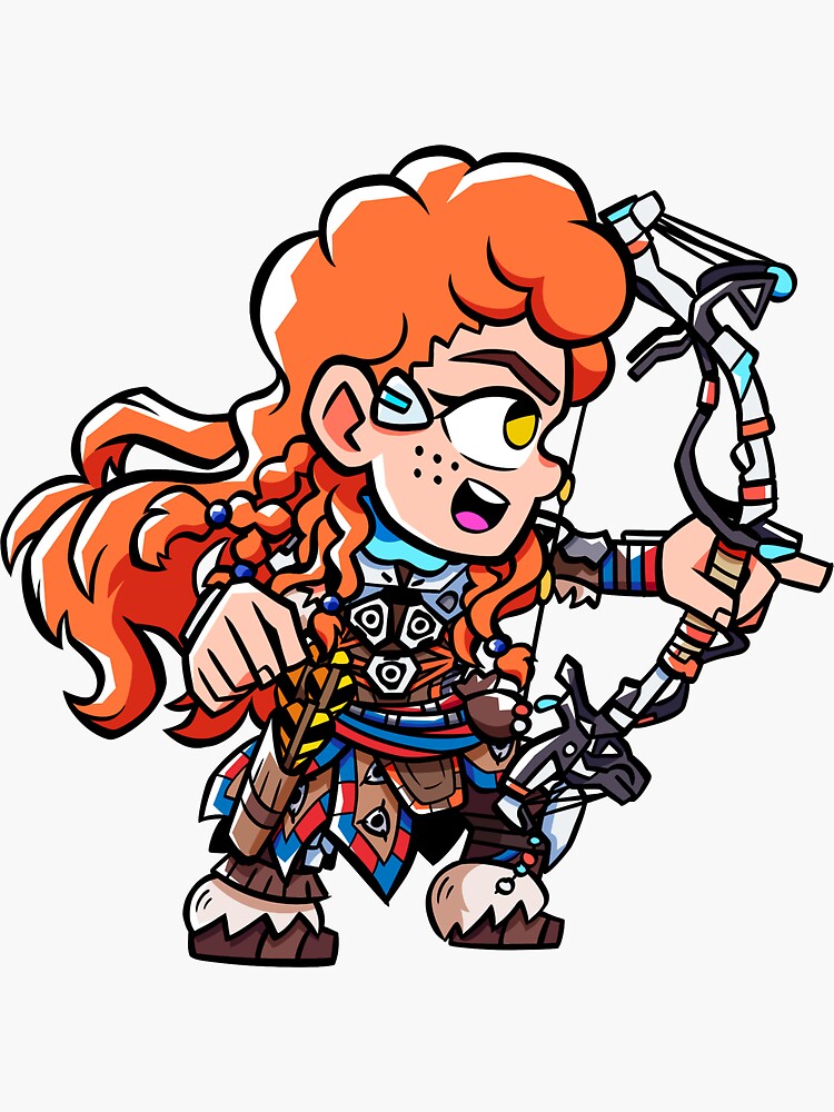 "Aloy Horizon Forbidden West Zero Dawn Cartoon" Sticker for Sale by ...