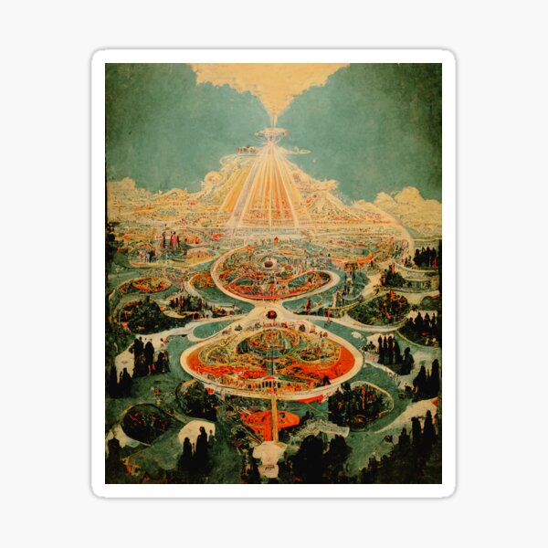 "Abstract Antique Fantasy Map of Hell" Sticker for Sale by MoreMachine ...