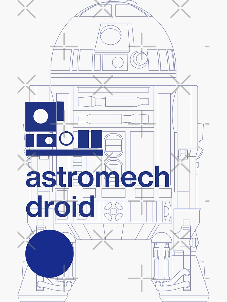 "astromech droid - robot modern design" Sticker for Sale by sub88 ...