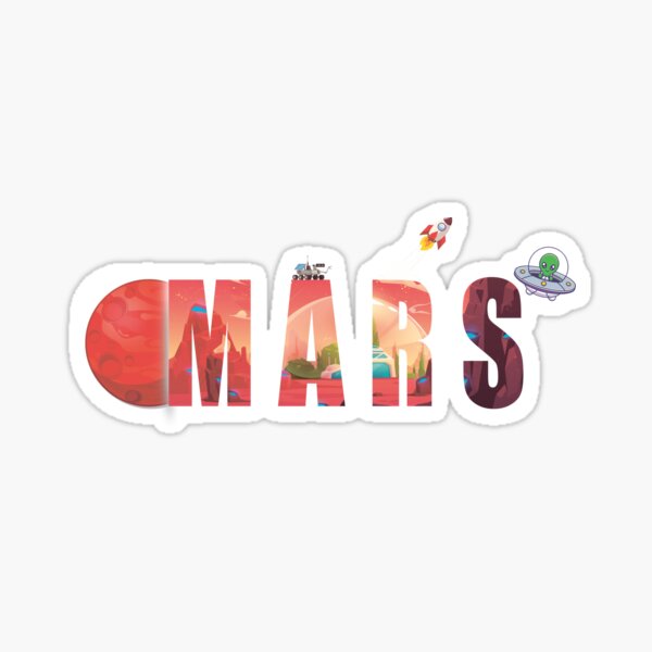 "Mars design" Sticker for Sale by YamiLouai | Redbubble