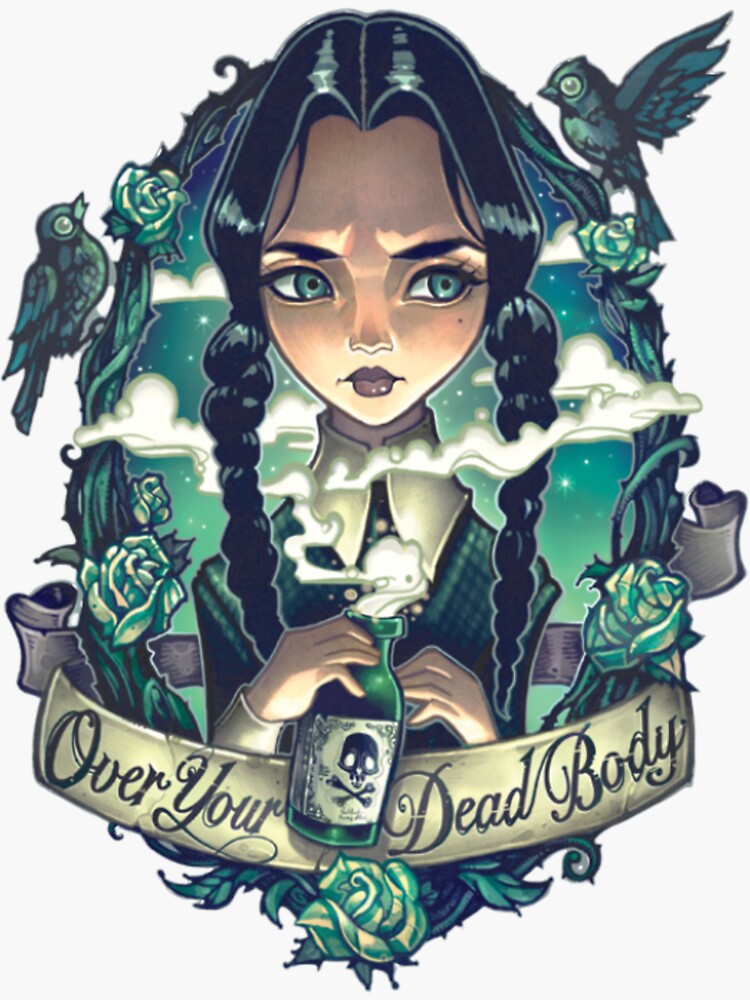 "Wednesday Addams Sticker Design Wednesday Addams Stickers" Sticker for ...