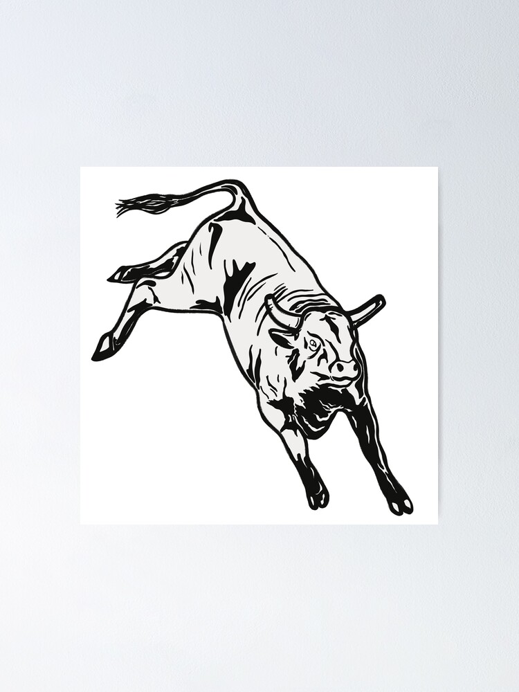 "Bucking Bull" Poster for Sale by morningmonkey | Redbubble