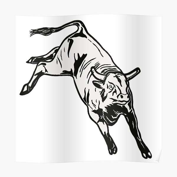 "Bucking Bull" Poster for Sale by morningmonkey | Redbubble