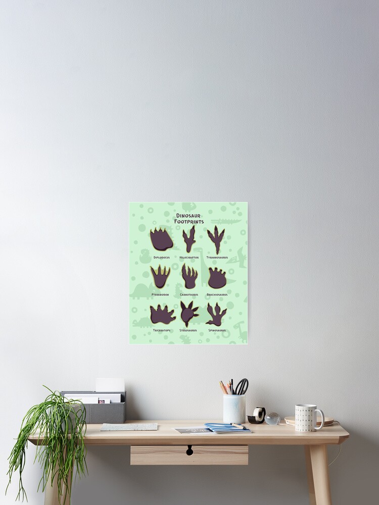 "Dinosaur footprints educational poster" Poster for Sale by jassnour ...