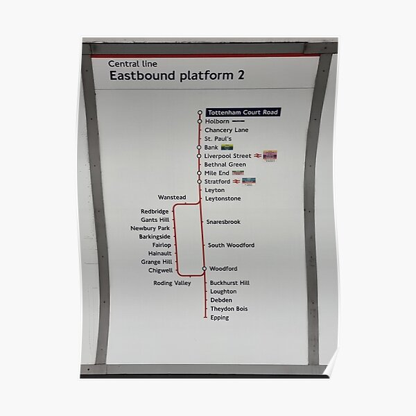 "Central Line Underground Eastbound London " Poster for Sale by ...