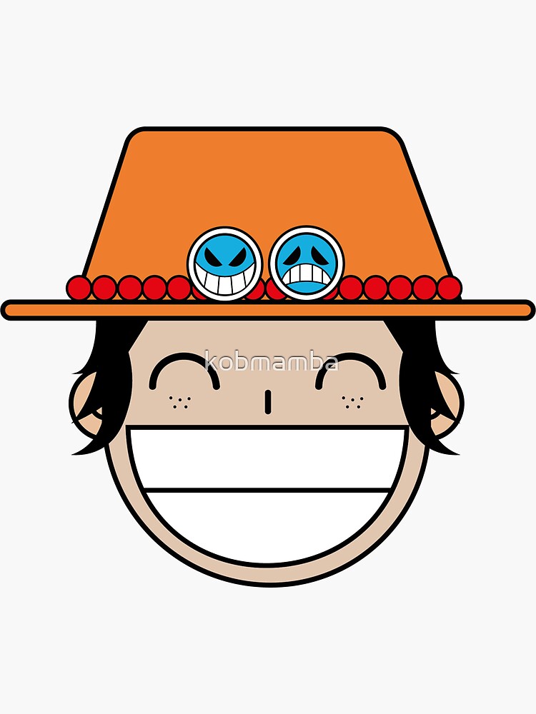 "One Piece Ace Smile" Sticker for Sale by kobmamba | Redbubble