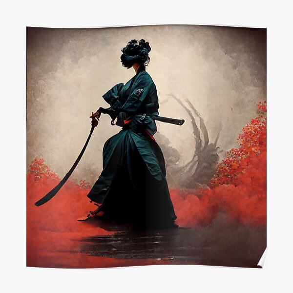 "Faceless Female Samurai" Poster for Sale by evolvedrevolver | Redbubble