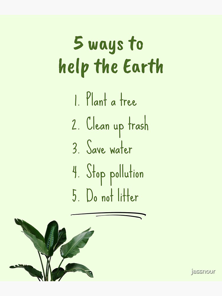 "five ways to help the earth educational poster" Sticker for Sale by ...