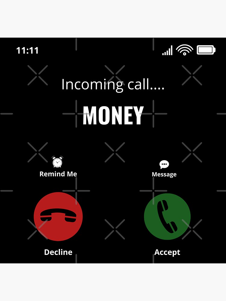" Incoming Call Money - Money Call Screen" Sticker for Sale by ...